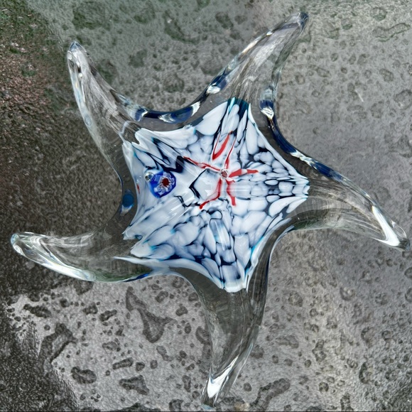 None | Accents | 6 Hand Blown Art Glass Star Fish Figurine Sculpture ...